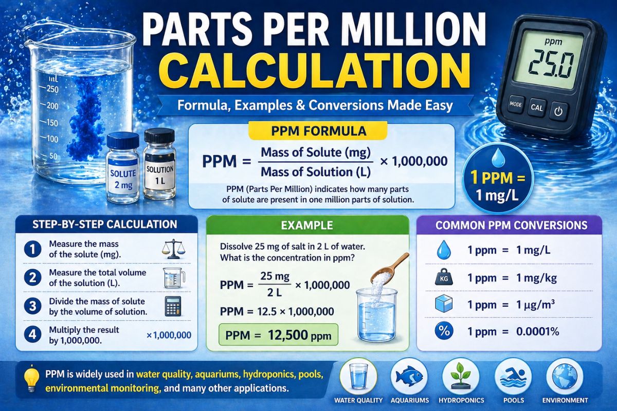 Parts Per Million Calculation: Formula, Examples & Complete Guide